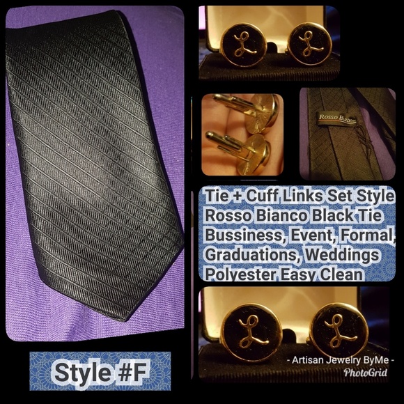 Rosso Bianco | Accessories | Nwt Black Tiecuff Links Blackgold Letter L ...